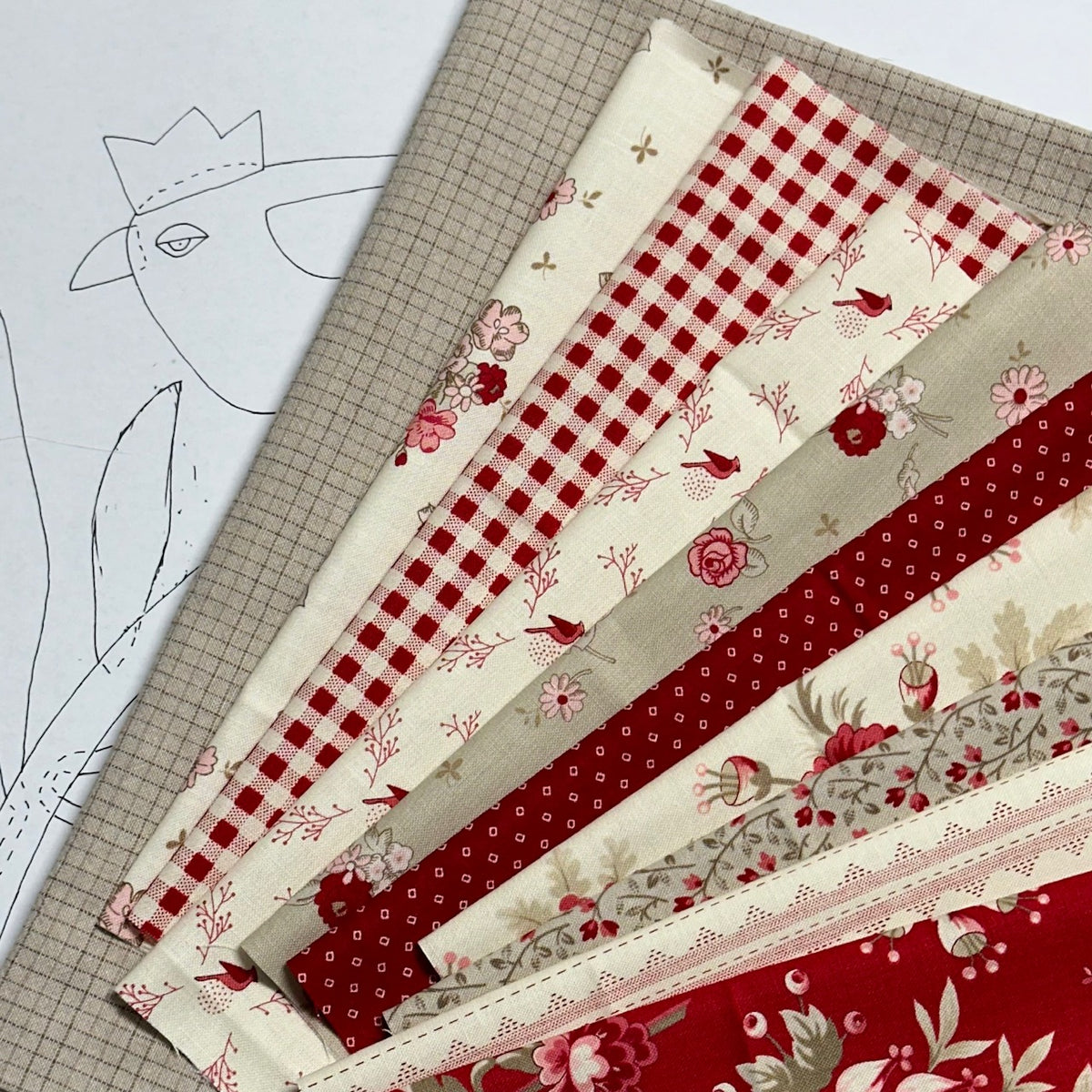 The Twitcher Applique Cushion – Kit – The Birdhouse Patchwork Designs