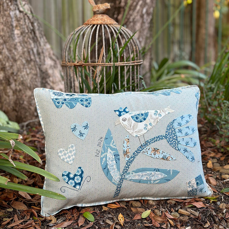 The Twitcher Applique Cushion Pattern – The Birdhouse Patchwork Designs
