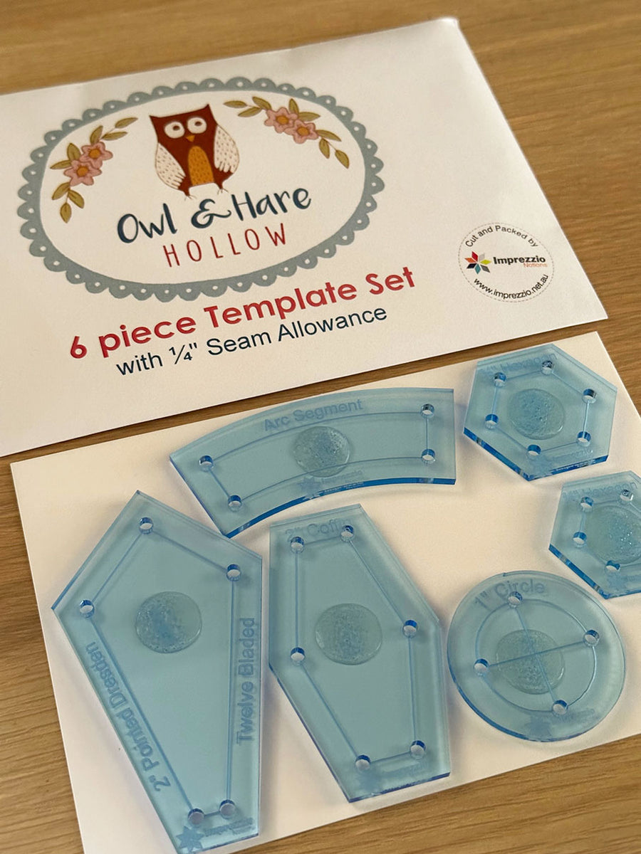 EPP Acrylic Template set – Owl & Hare Hollow – The Birdhouse Patchwork ...